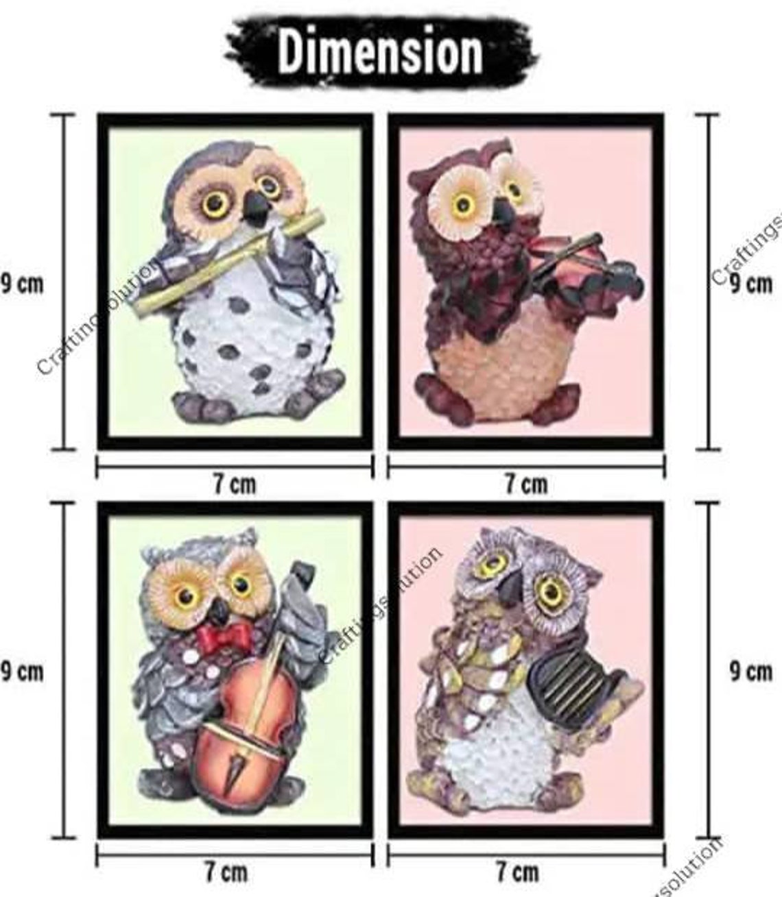 Musical Owls Set of 4 Pieces Owl Statue Polyresine Owl Figurine Vintage ...