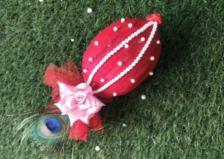 Decorative Sagun Nariyal Coconut for Pooja Decorated Dried Nariyal ...