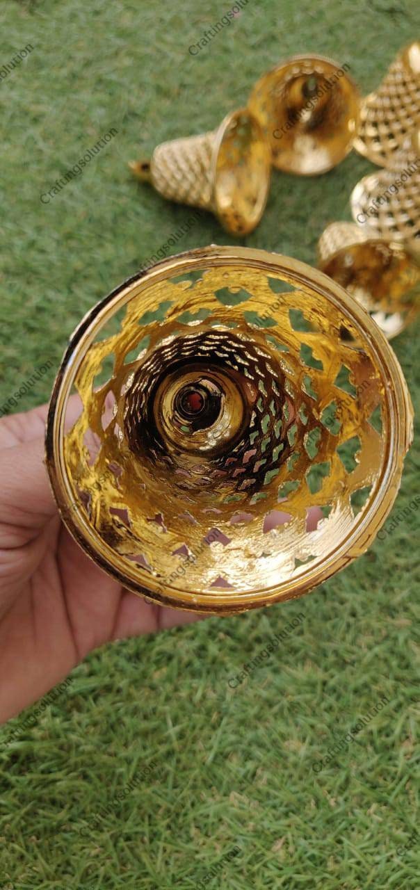 10 Piece Lot 2.5 Inches Golden Bell Christmas Tree Decoration Crafting ...