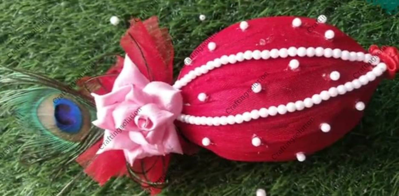 Decorative Sagun Nariyal Coconut for Pooja Decorated Dried Nariyal ...