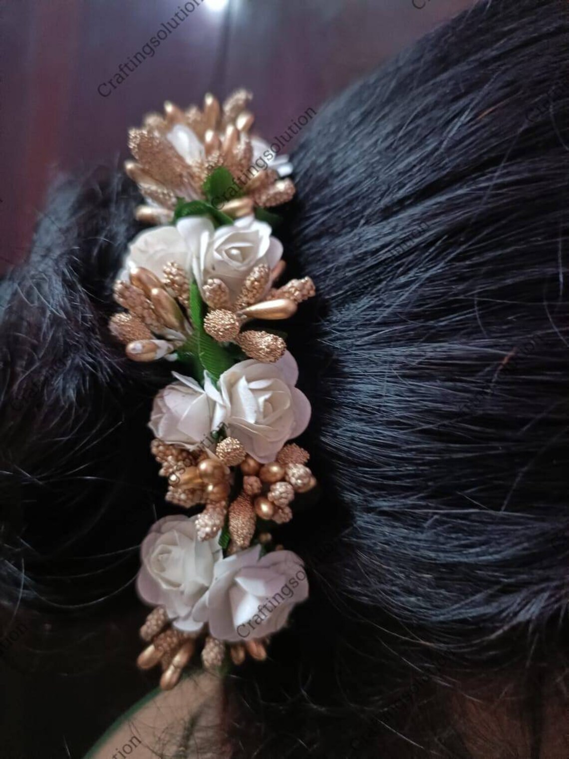 Artificial Rose Flower Gajra Hair Accessories Jewellery Hair - Etsy