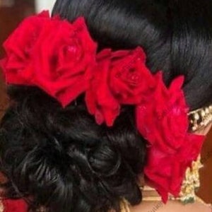 Artificial Rose Gajra Bridal Bun Hair Accessories Woman Flower ...