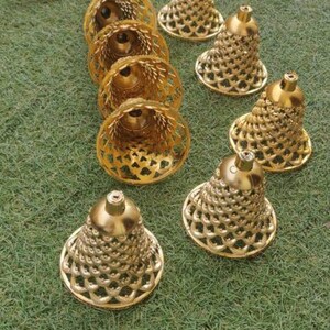 Golden Bells 10 Piece Lot 4.5 Inches Christmas Tree Decoration Crafting ...