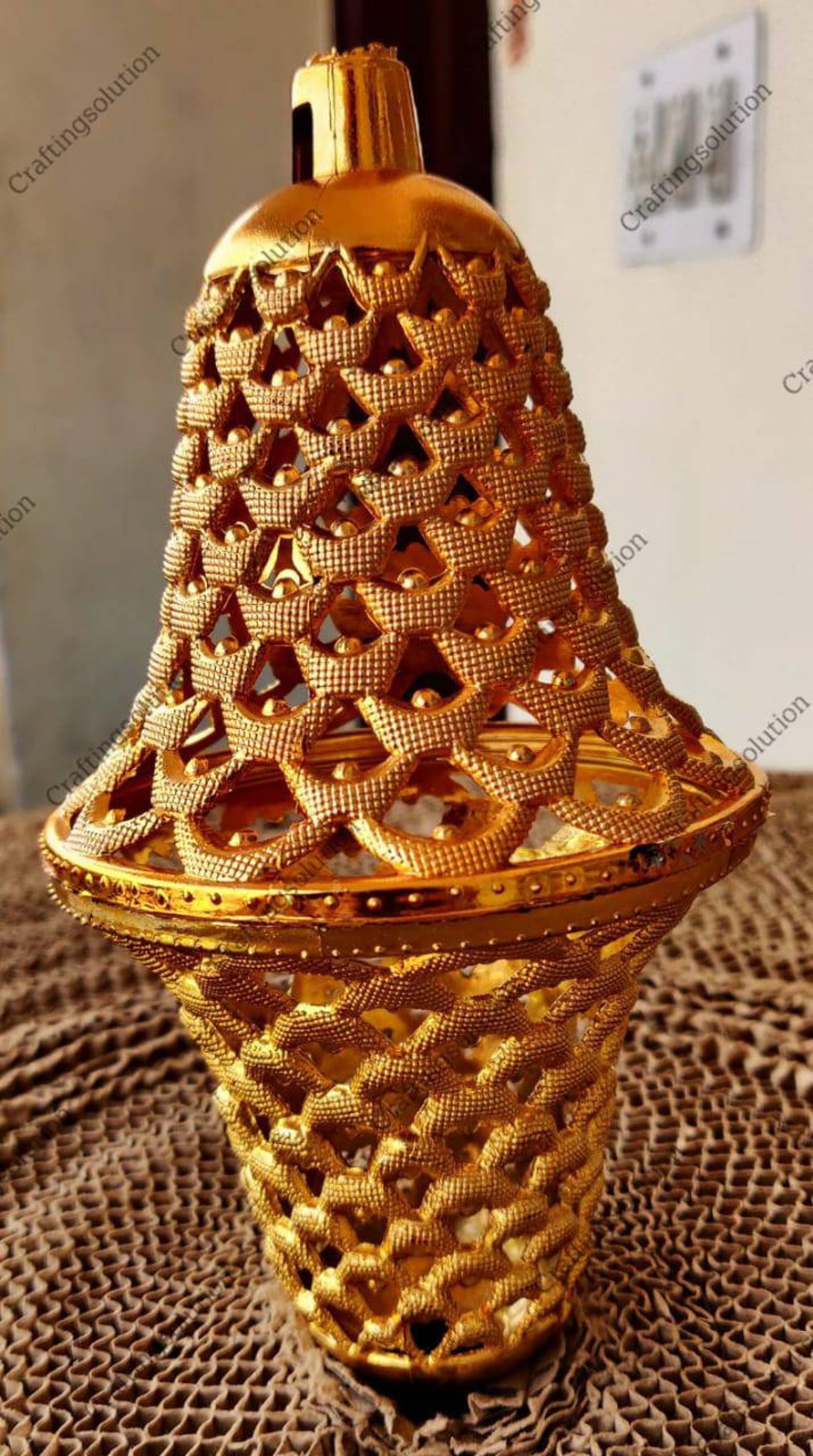 10 Piece Lot 2.5 Inches Golden Bell Christmas Tree Decoration Crafting ...