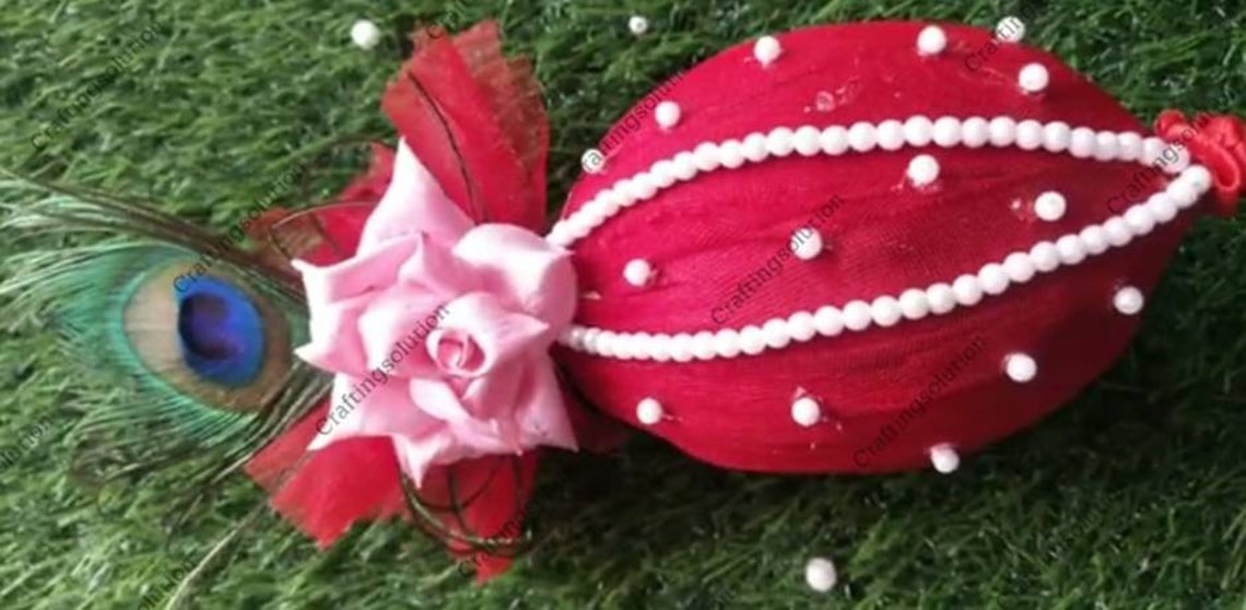 Decorative Sagun Nariyal Coconut for Pooja Decorated Dried Nariyal ...