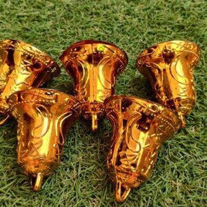 Plastic Bell 10 Piece Lot 2.5 Inches Golden Bell Christmas Tree ...