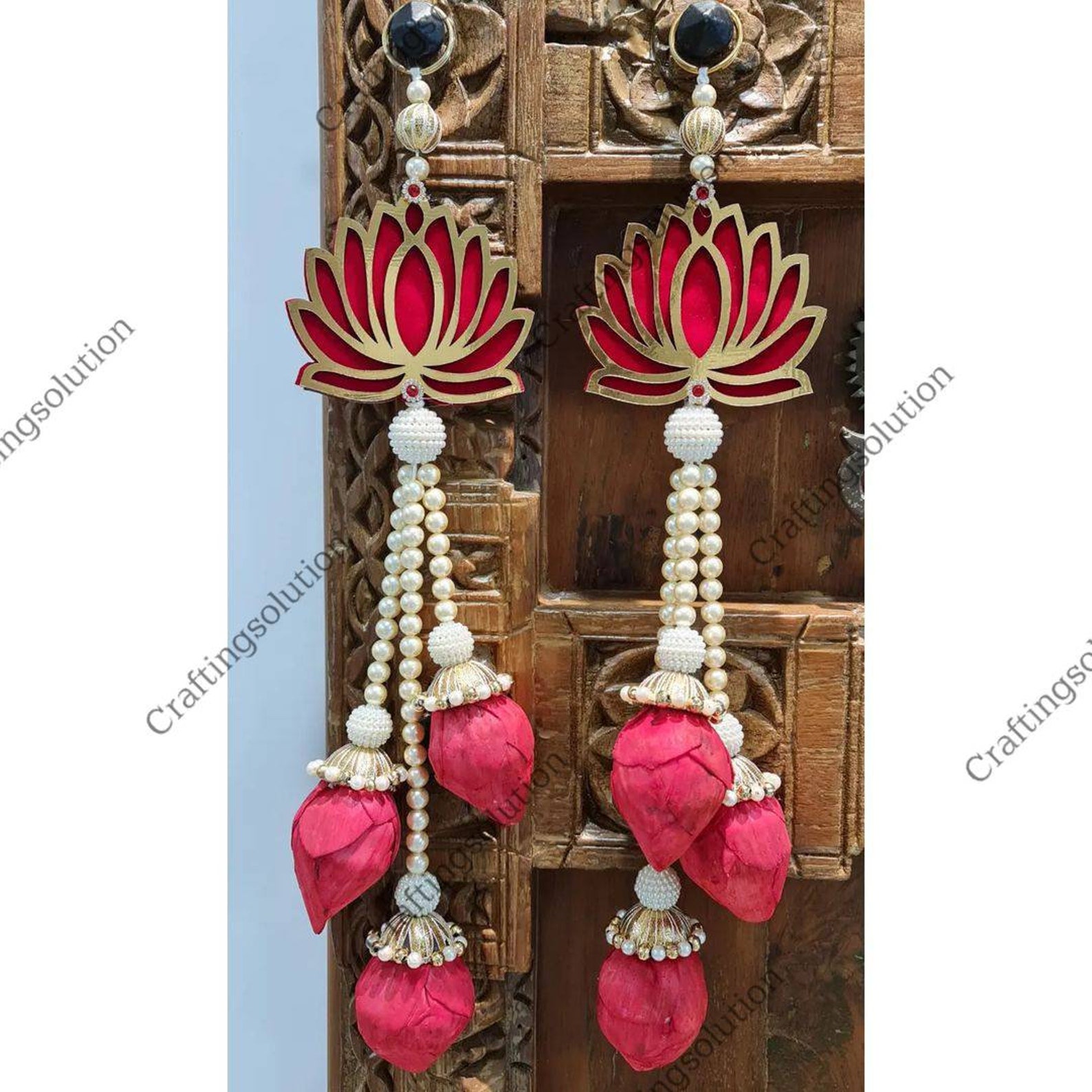10 Pair of Lotus Hanging for Decoration Trendy Floral Wall Hangings ...