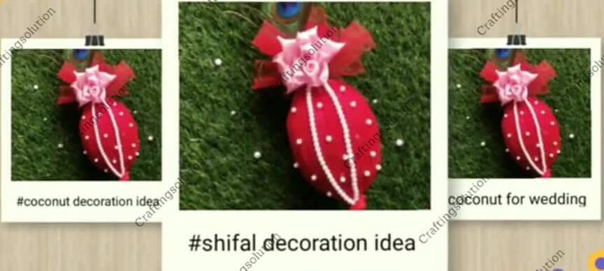 Decorative Sagun Nariyal Coconut for Pooja Decorated Dried Nariyal ...