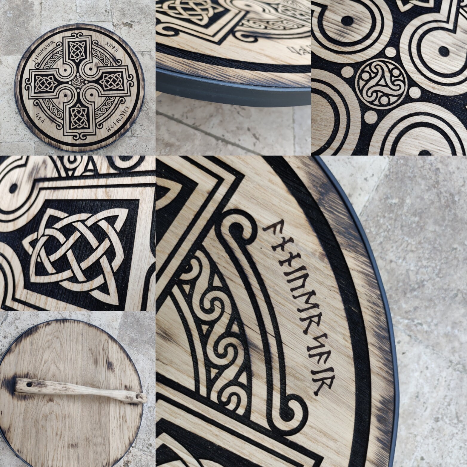 Viking Cosplay Shield in Oak With Customizable Engraving on the Run ...