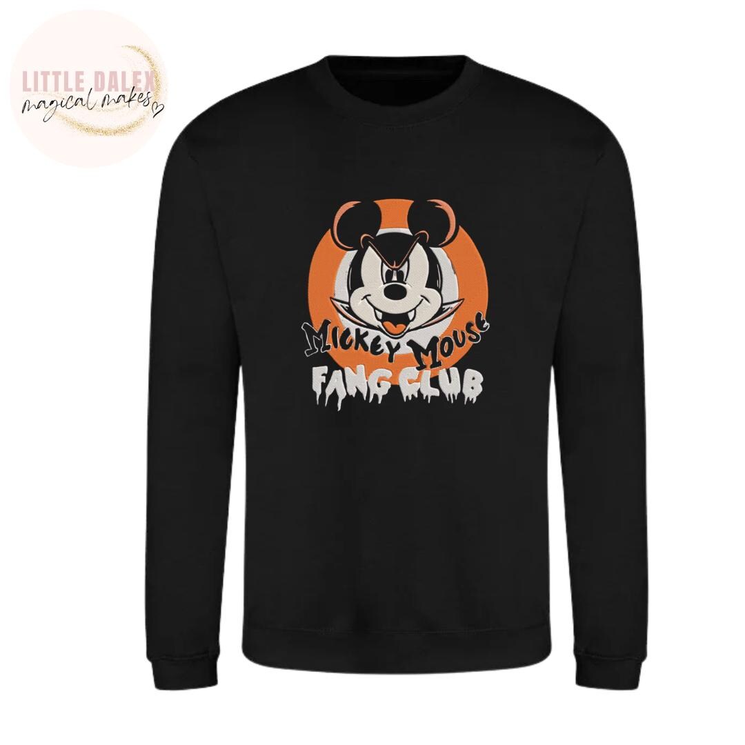 Disney Halloween Inspired Mickey Fang Club Embroidered Sweatshirt /t ...