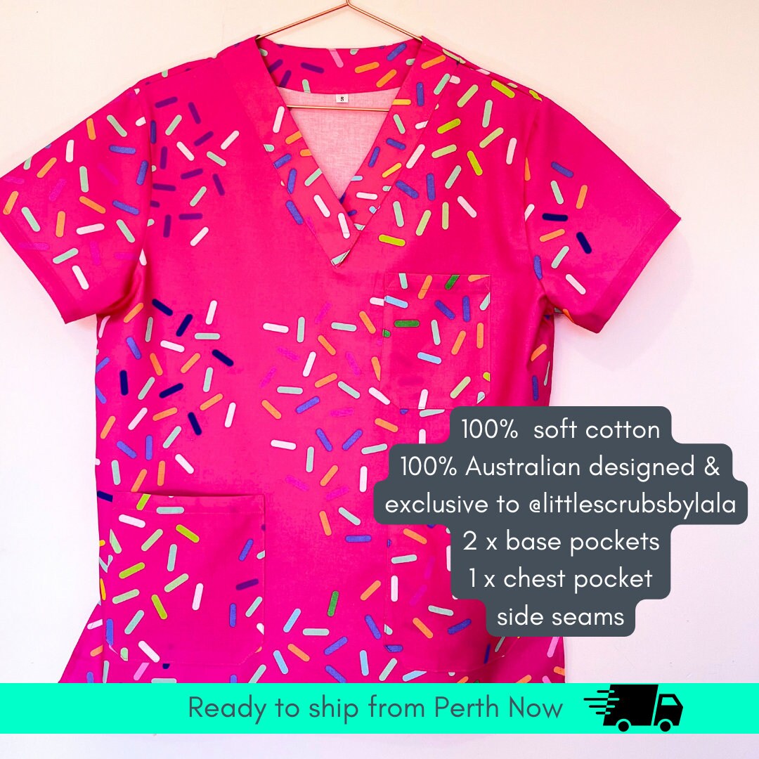 Cotton Fun Scrub Top Australia 100s & Thousands RESTOCKED - Etsy Australia