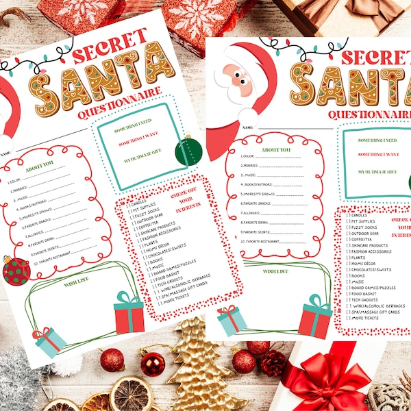 Secret Santa Tags - Etsy