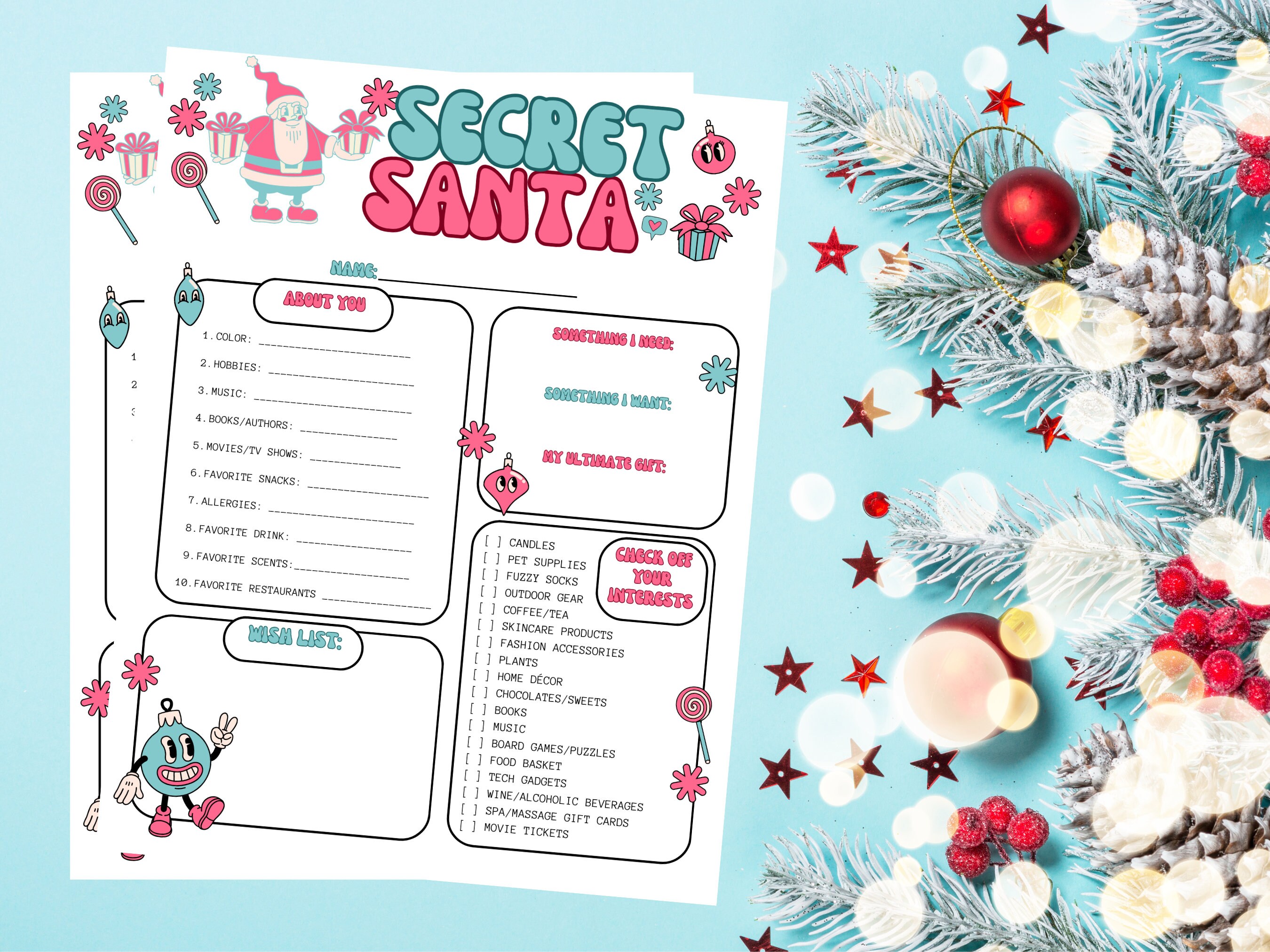 Secret Santa Questionnaire | Christmas Party | Work Secret Santa ...