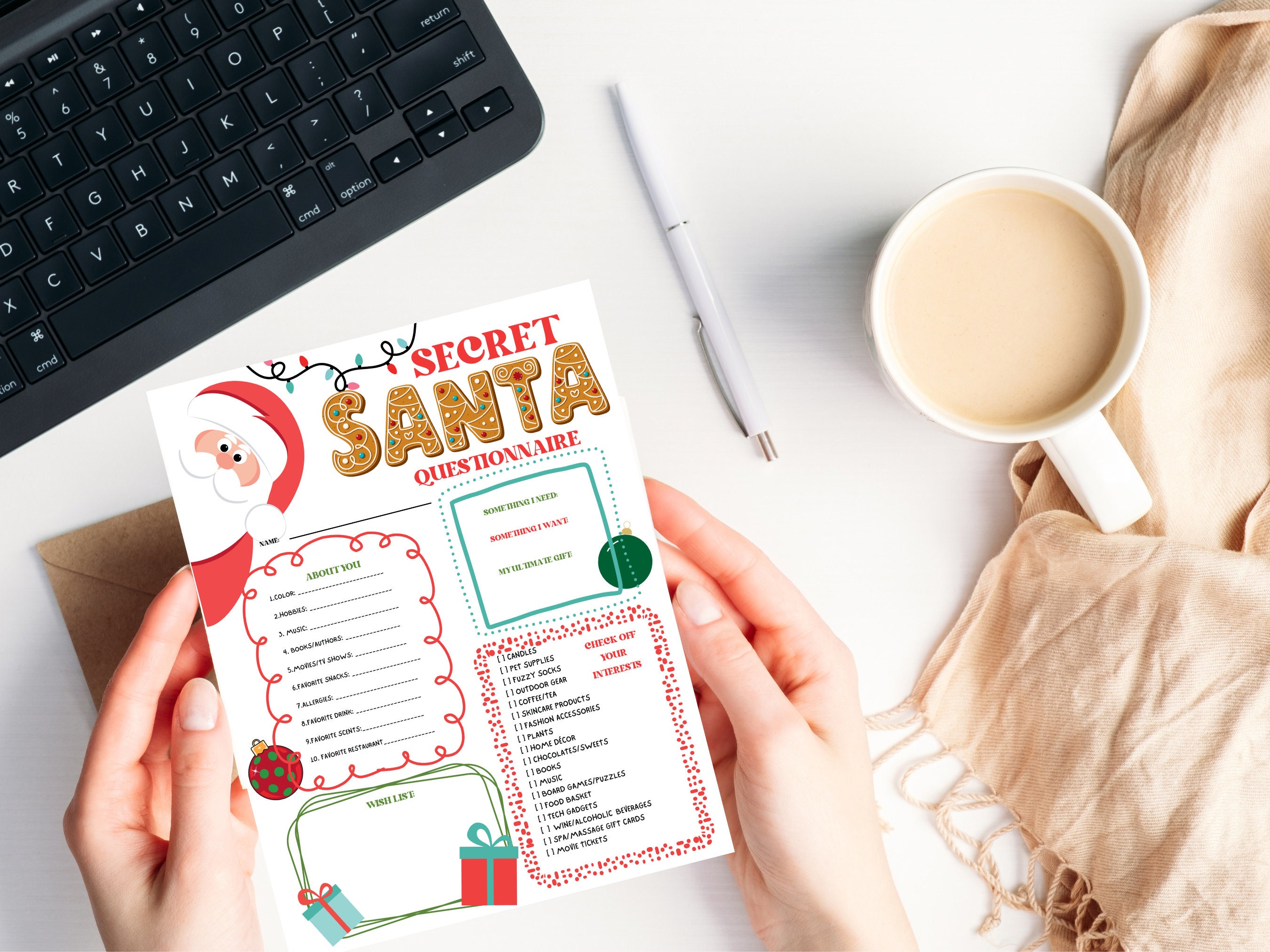 Secret Santa Questionnaire | Christmas Party | Work Secret Santa ...