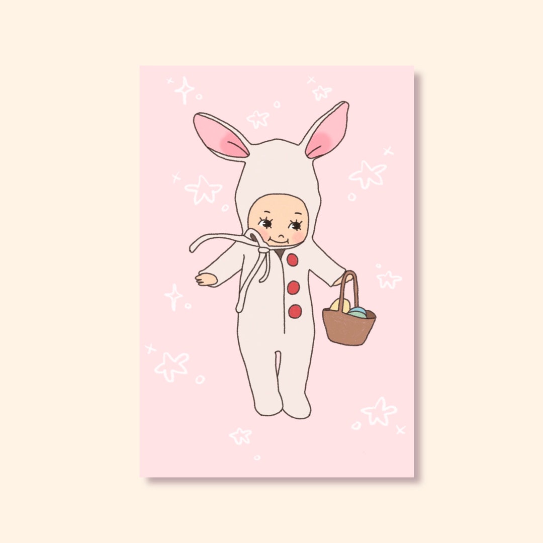 Easter Bunny Kewpie Baby Doll Digital Print 6x4 - Etsy
