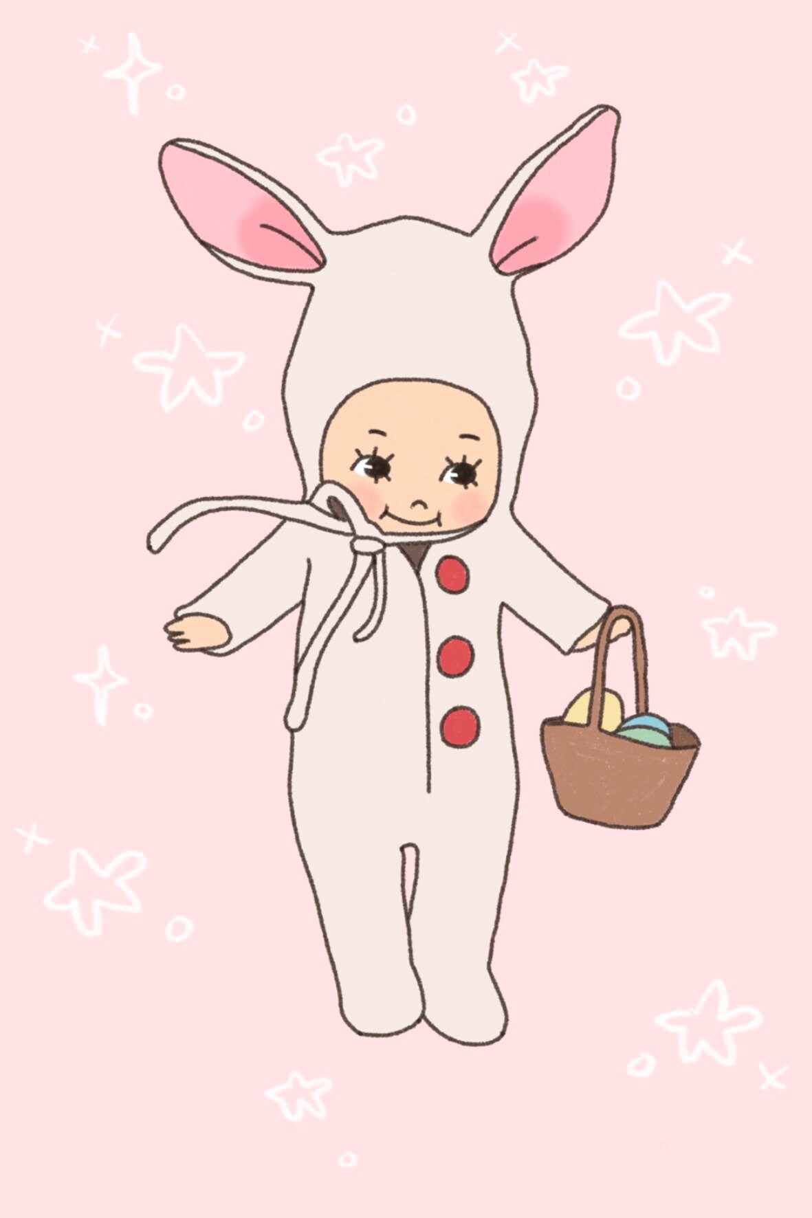 Easter Bunny Kewpie Baby Doll Digital Print 6x4 - Etsy