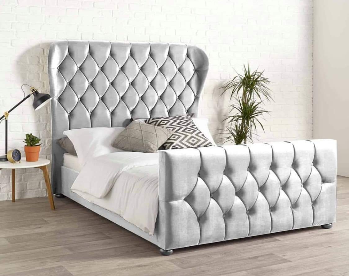 Quality upholstered Wing sleigh bed in various sizes and | Etsy