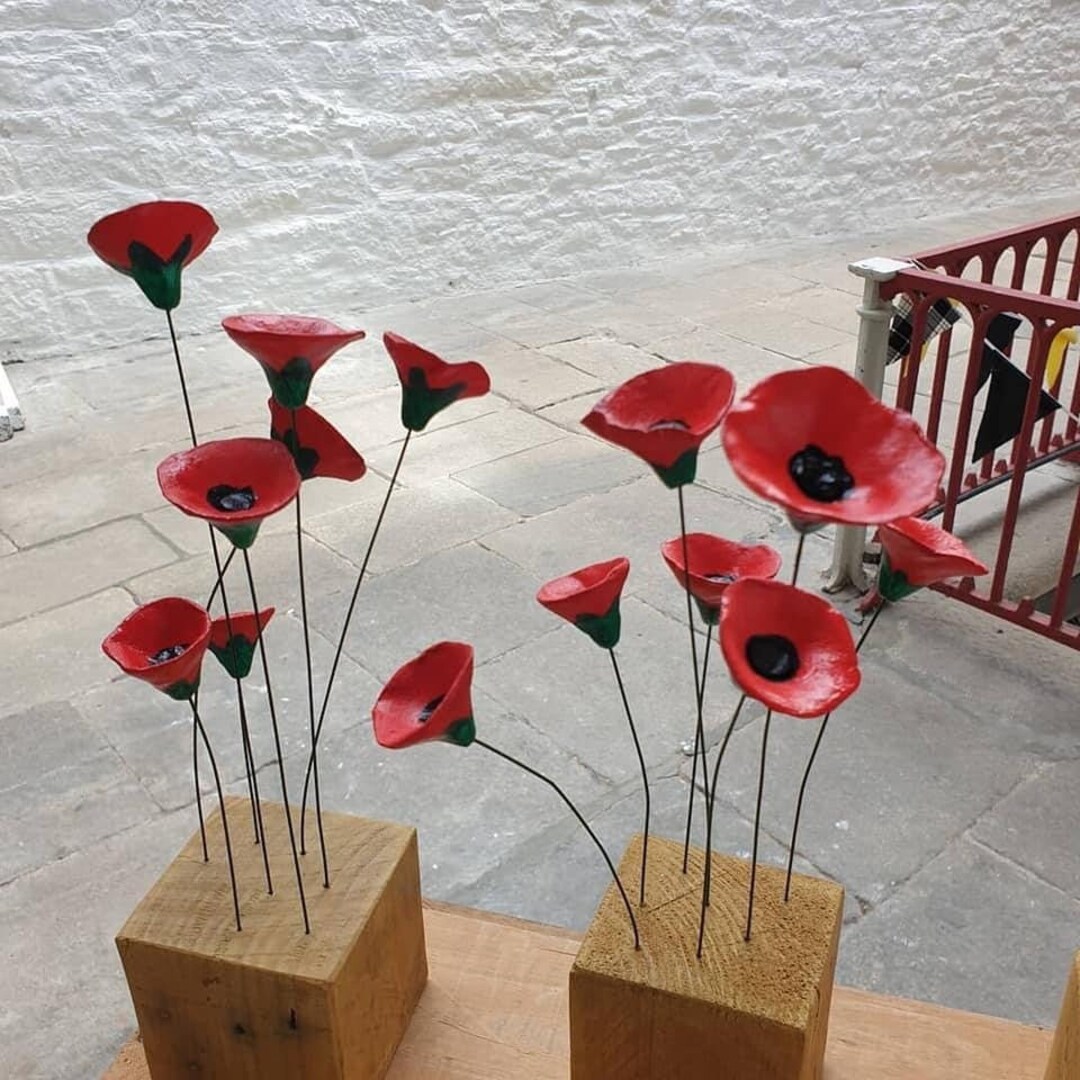 Hand Made Clay Poppies - Etsy UK