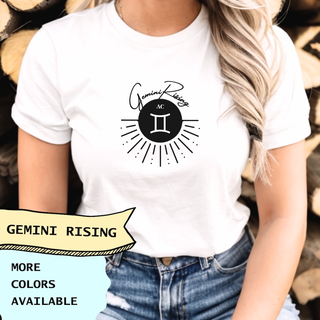 Ascendant Gemini Rising Sign Astrology Unisex Tshirt Zodiac Simple ...