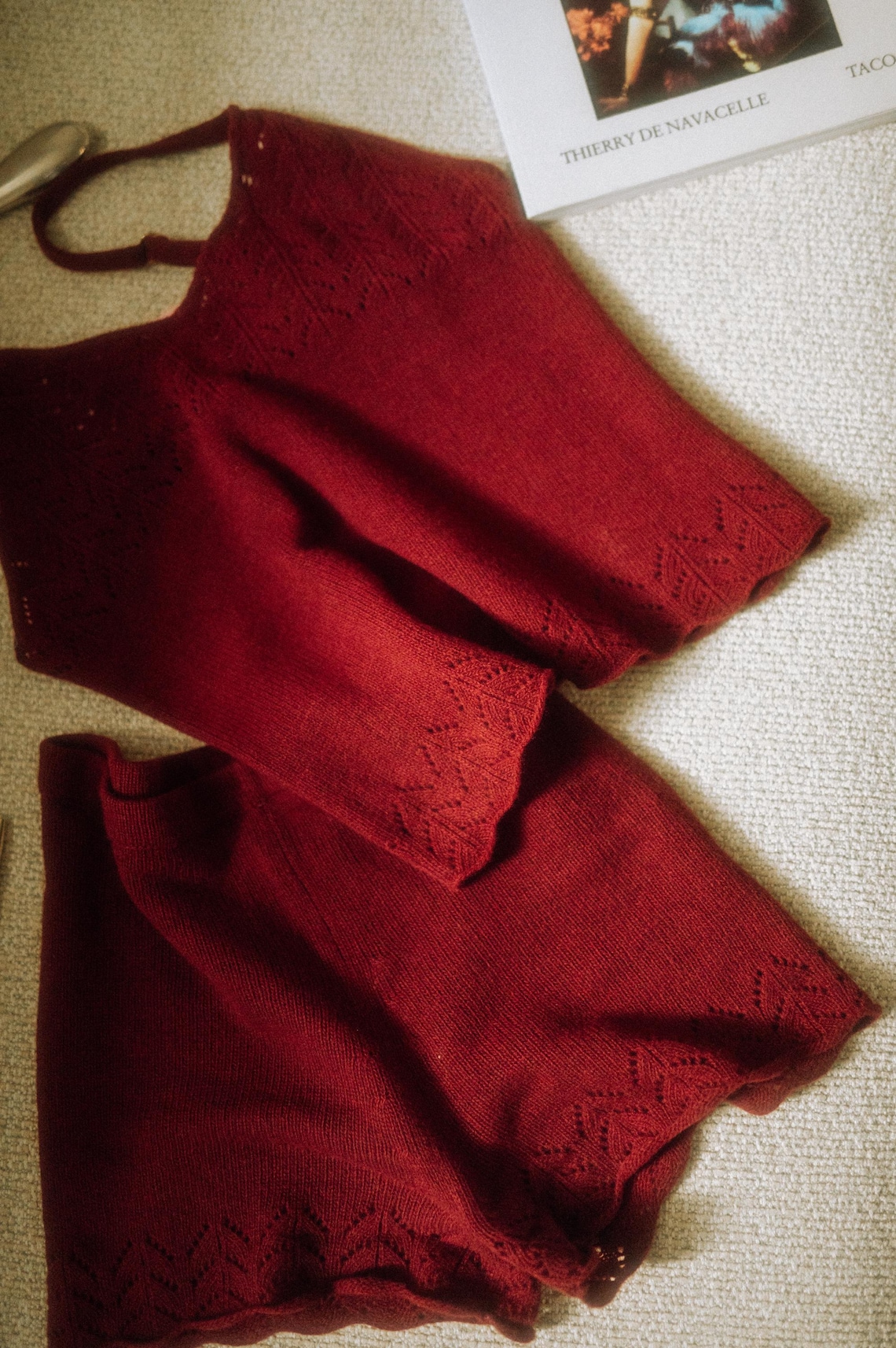 Knitted Lingerie Set ''paeonia'' L Vintage Inspired Design L in Dark ...