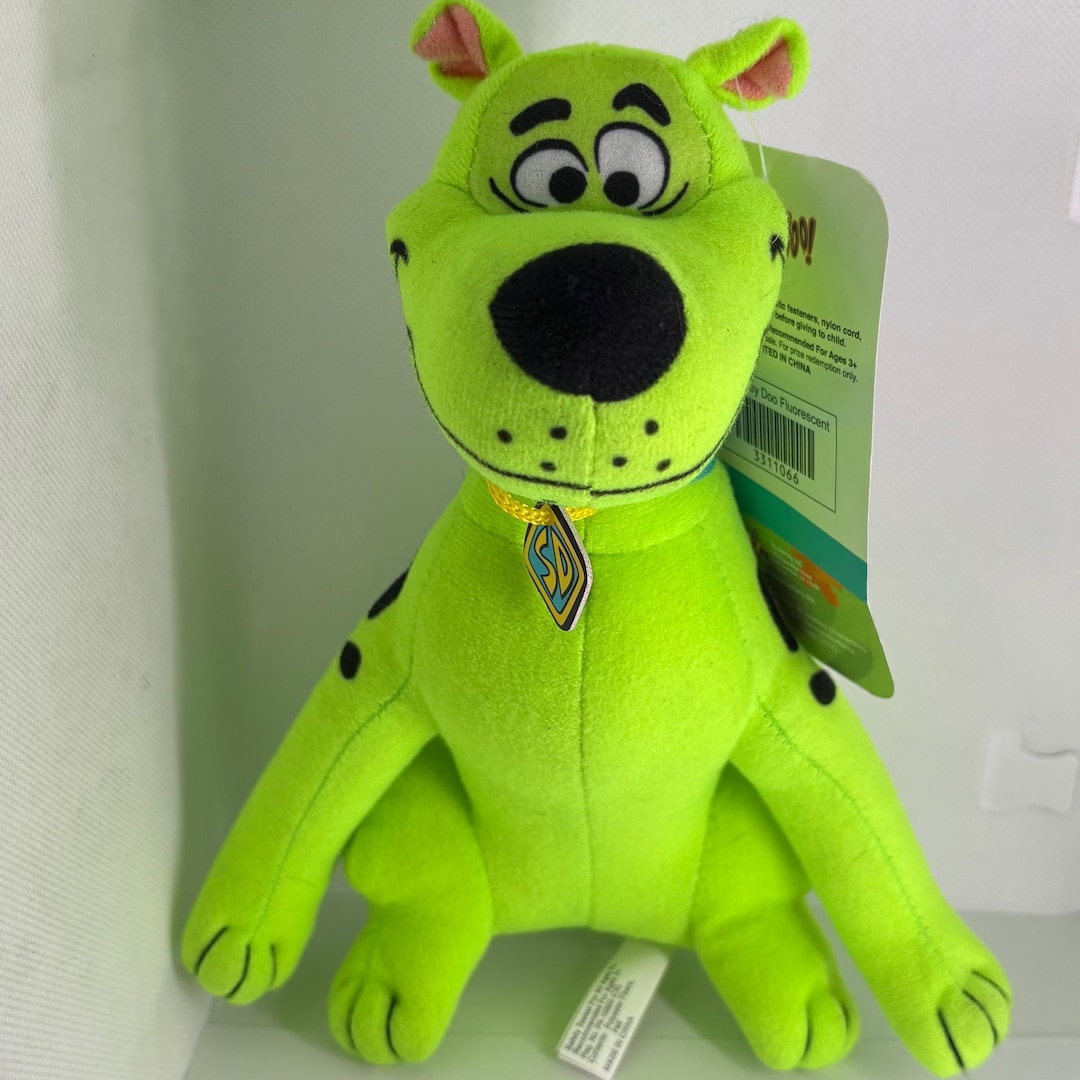 Scooby Doo Fluorescent Neon Green Plush Stuffed Animal Dog Toy 9 Hanna ...