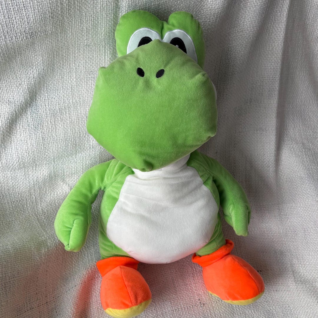 Giant 14” Nintendo Super Mario Green Yoshi Plush Cuddle Pillow - Etsy