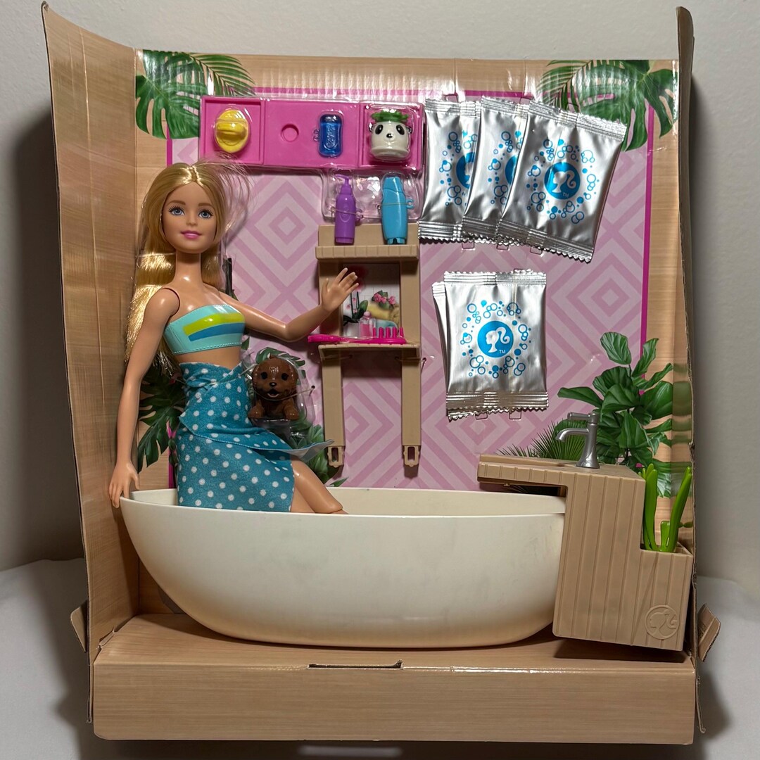 Barbie Fizzy Bath Doll Playset | Spa Day With Puppy - Etsy Canada