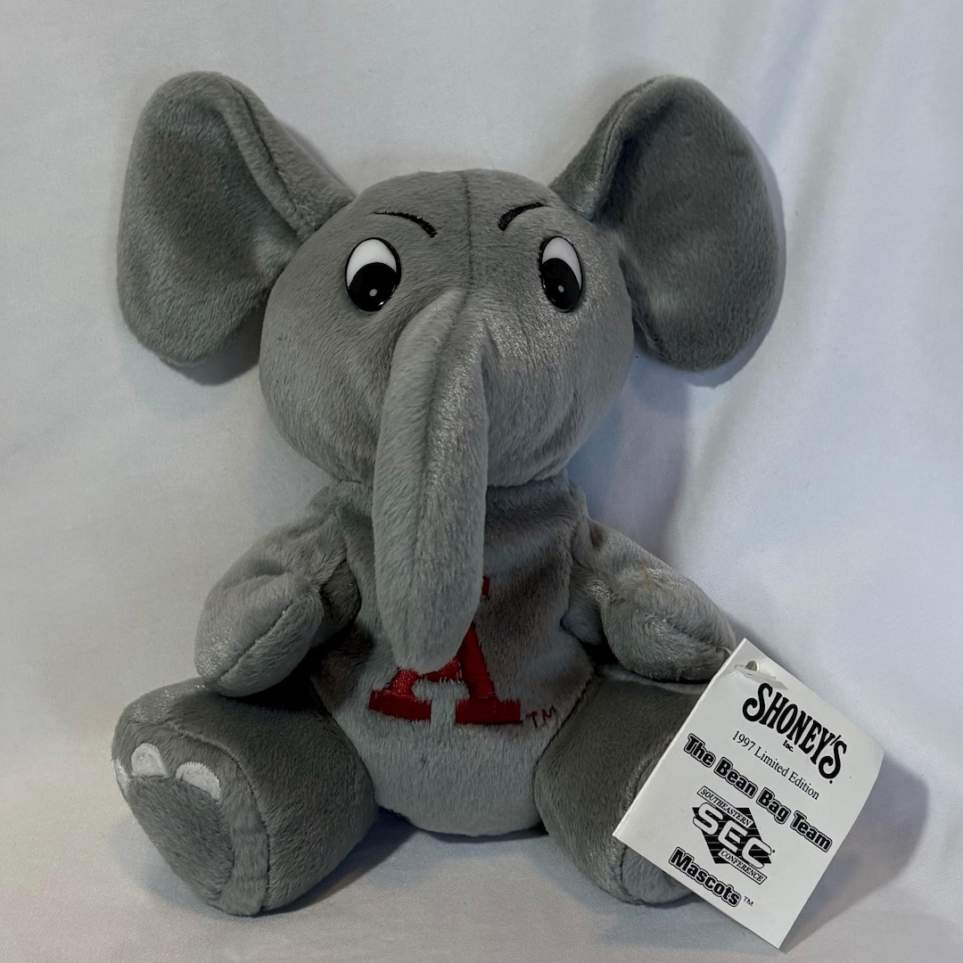 University of Alabama Crimson Tide Vintage “big Al” Bean Bag Elephant ...