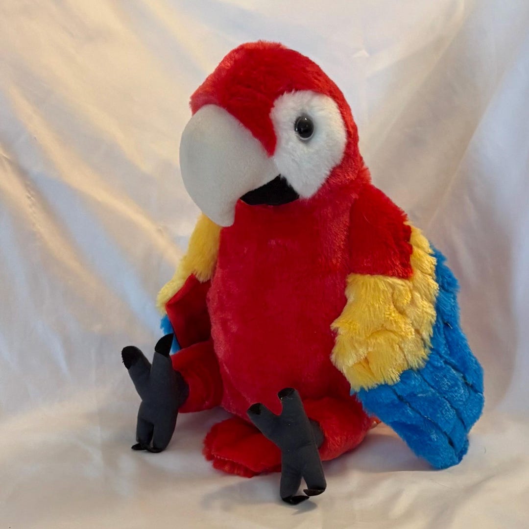 Wild Republic Scarlet Macaw Plush Stuffed Animal Toy 12" Red Parrot ...