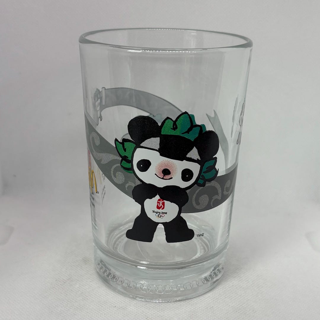 2008 Mcdonald’s Beijing China Olympics Glass Cup Jingjing Fuwa Mascot ...