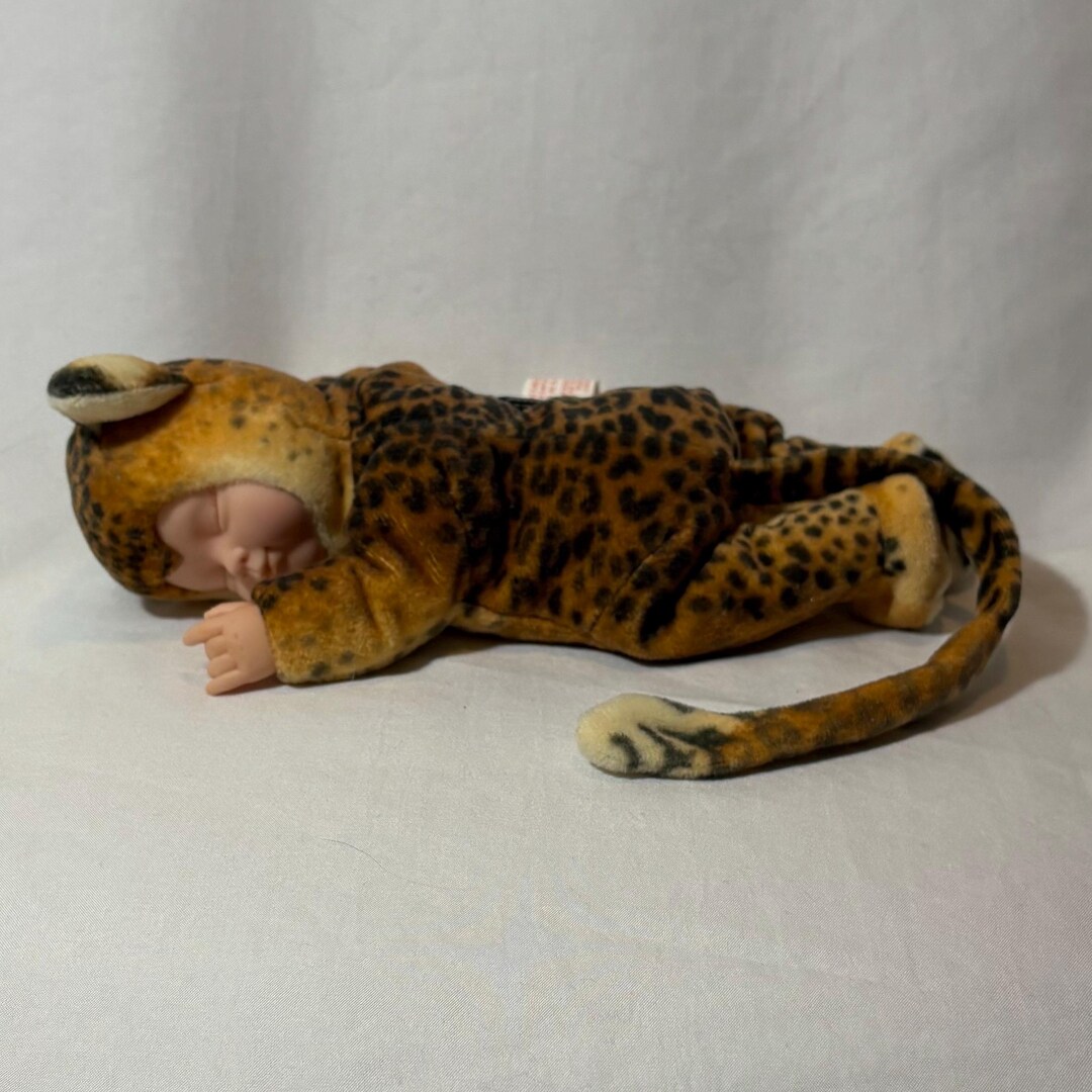 Anne Geddes Sleeping Baby in Leopard Costume Plush Stuffed Animal - Vintage 2000 - Etsy
