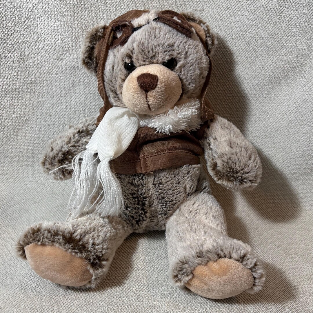 Bomber Pilot Aviator Plush Teddy Bear Stuffed Animal - Etsy