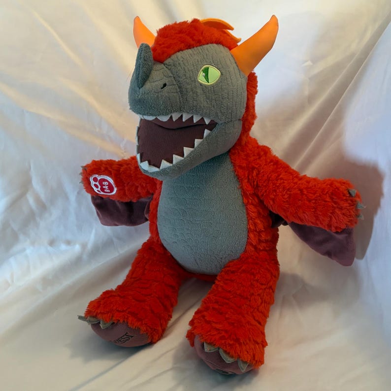 Build-a-bear Great Wolf Lodge Charlock Red Dragon Plush, Glow Eyes - Etsy