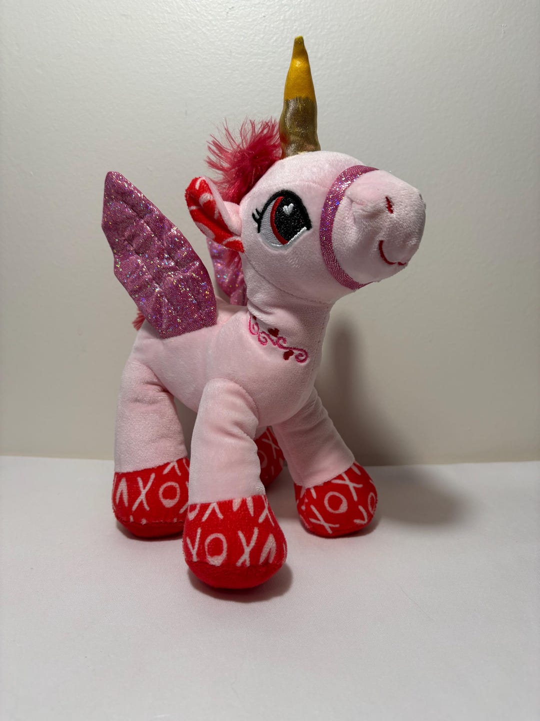 Calplush Unicorn Pegasus XOXO Pink Plush Stuffed Animal Carnival Toy ...