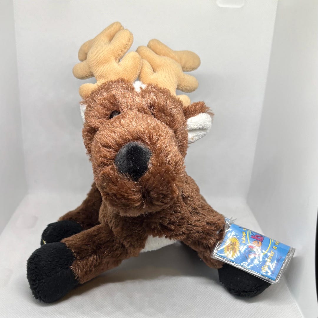 Vintage Webkinz Reindeer Plush With Tag and Code, HM137 Ganz Plush (8 ...