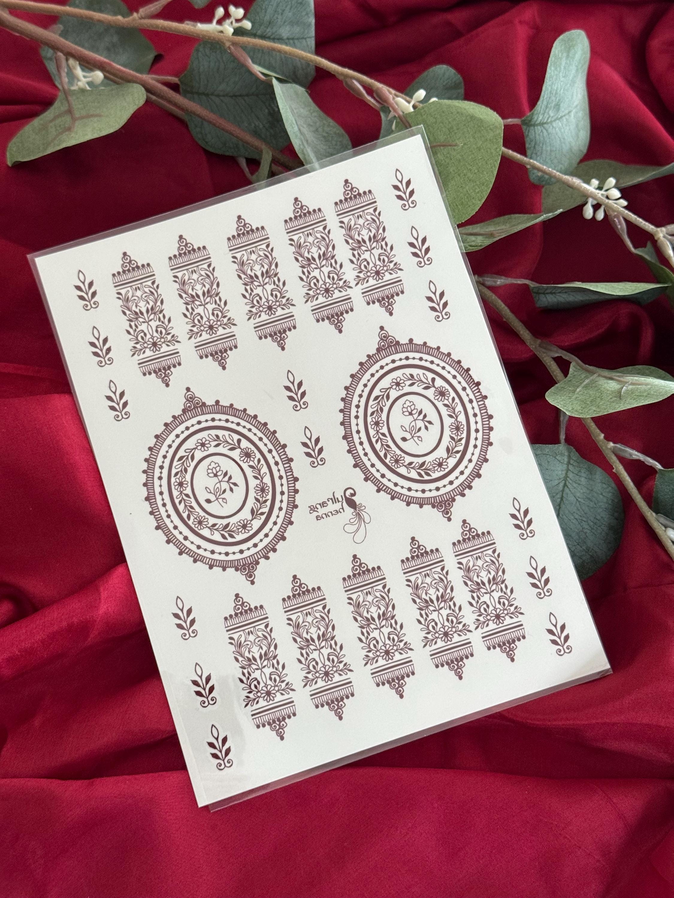 Henna Tattoo Stickers – Easy & Mess-free Temporary Mehndi Designs - Etsy