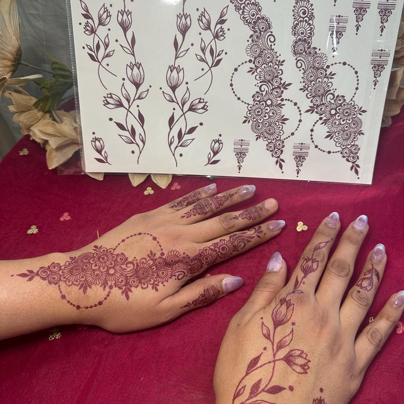 Mehndi Hand Stickers - Etsy