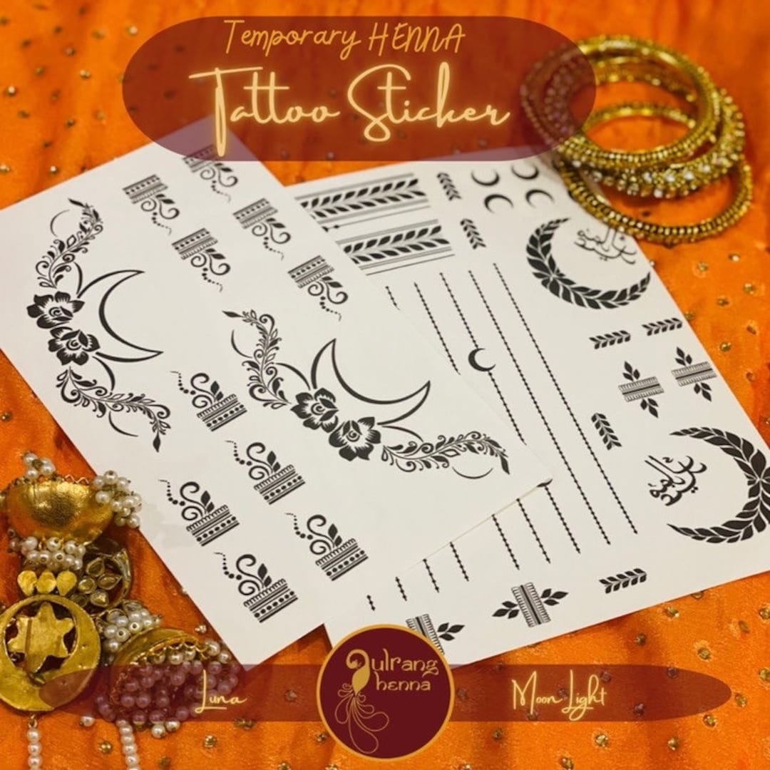 Henna Style Temporary Tattoo Stickers- Henna Tattoo- Henna Sticker ...