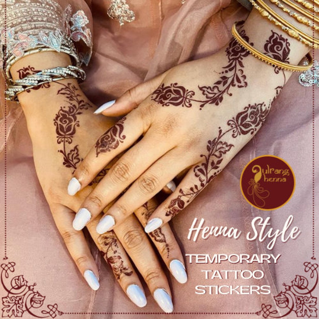Henna Style Temporary Tattoo Stickers- Henna Tattoo- Henna Sticker ...