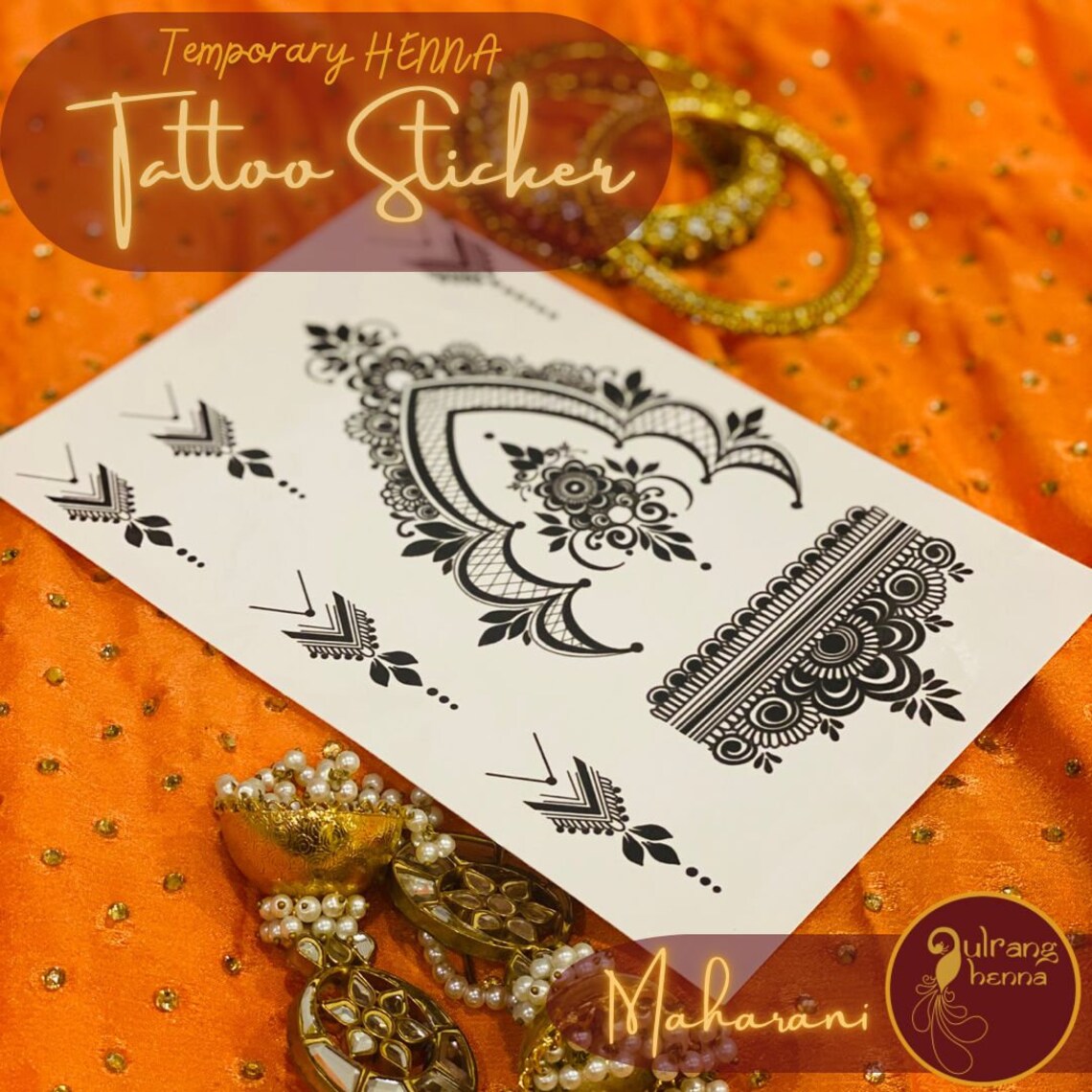 Henna Style Temporary Tattoo Stickers Henna Tattoo Henna Sticker Latest ...