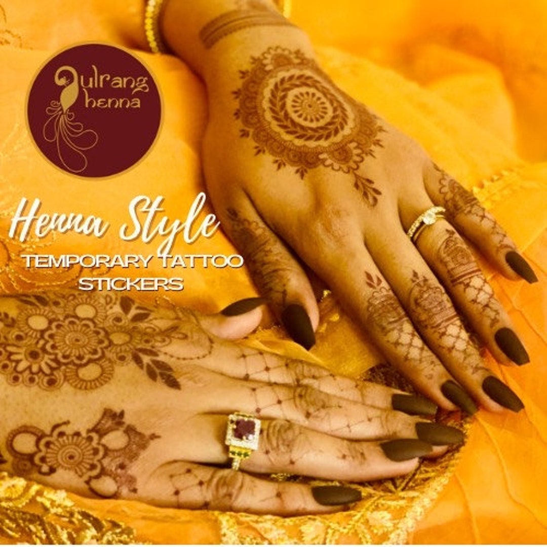 Henna Style Temporary Tattoo Stickers- Henna Tattoo- Henna Sticker ...