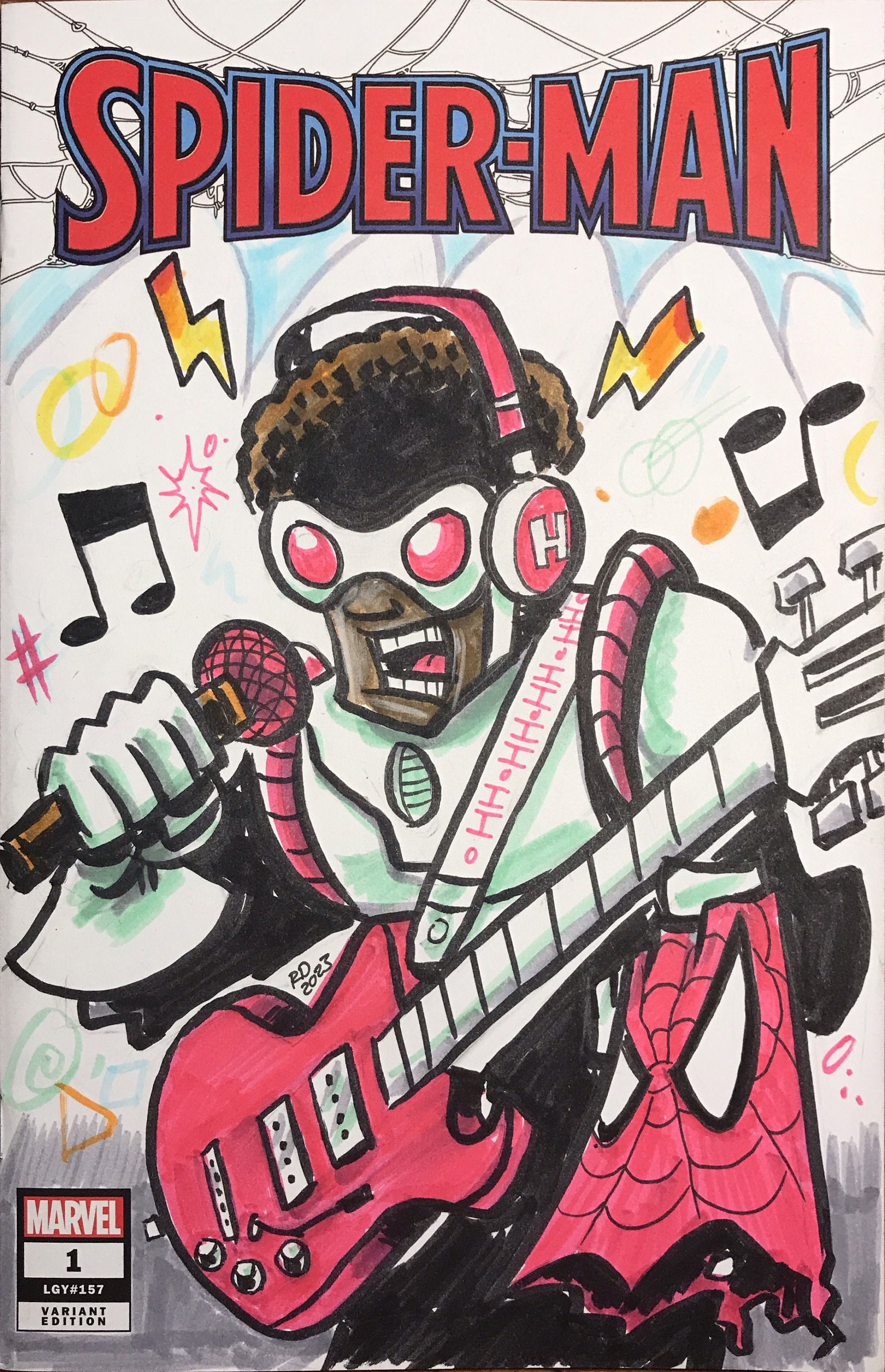Hypno Hustler Spider Man Villain Sketch Cover Drawn By Ryan Dunlavey
