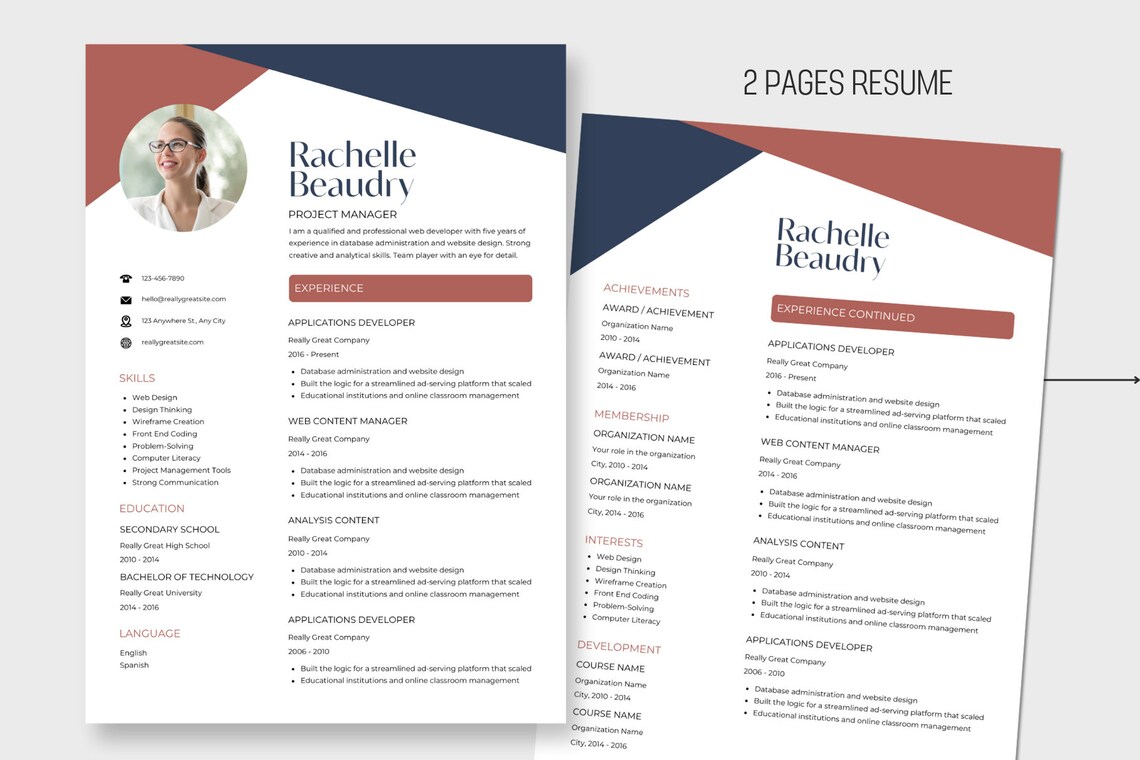 Executive Resume Template Creative Cv Template With Photo - Etsy