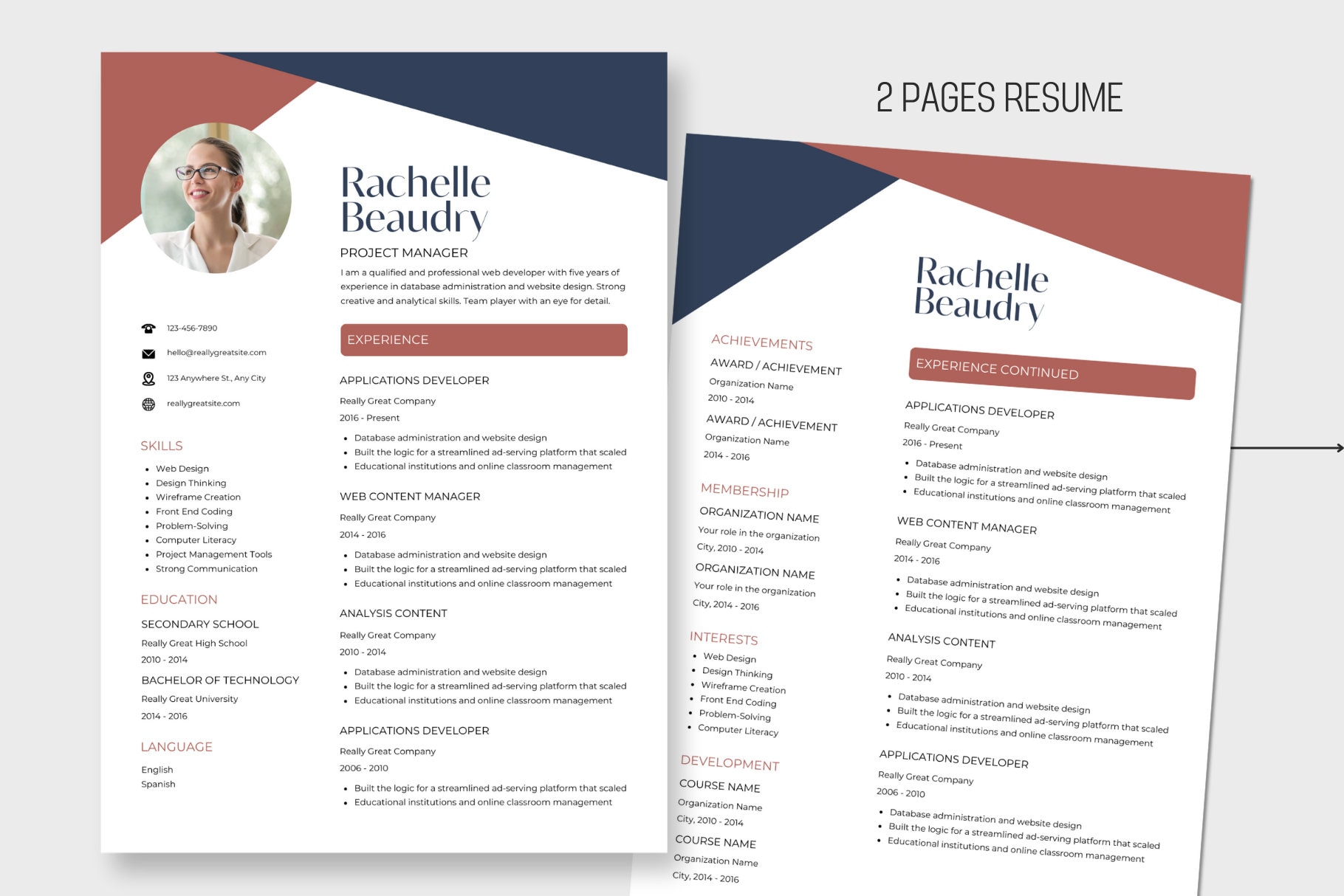 Executive Resume Template Creative Cv Template With Photo - Etsy