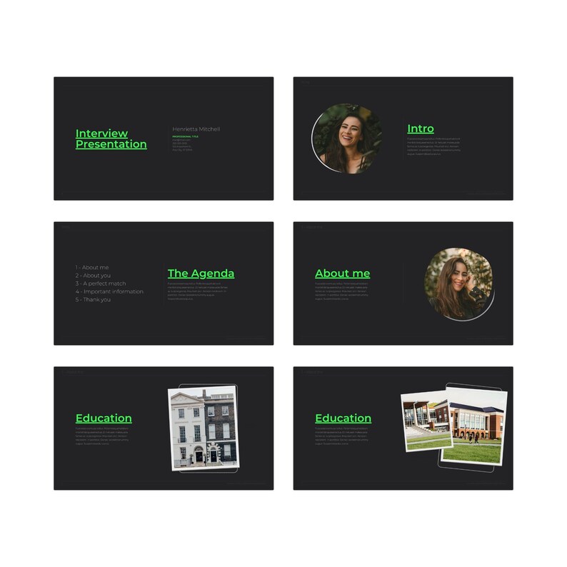 Job Interview Presentation Canva Template Powerpoint Template 7 - Etsy