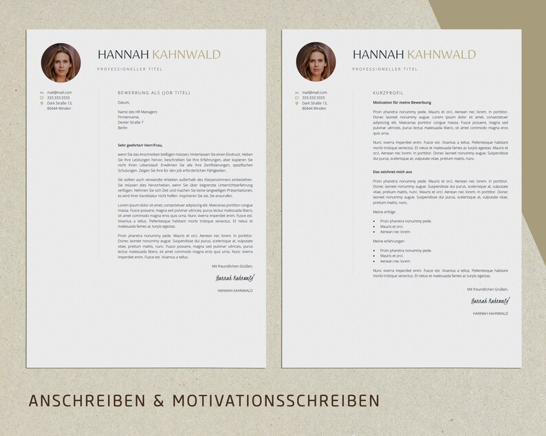 Professionelle Bewerbungsvorlagen Deutsch: Lebenslauf Vorlage, Deckblatt, Motivationsschreiben ...