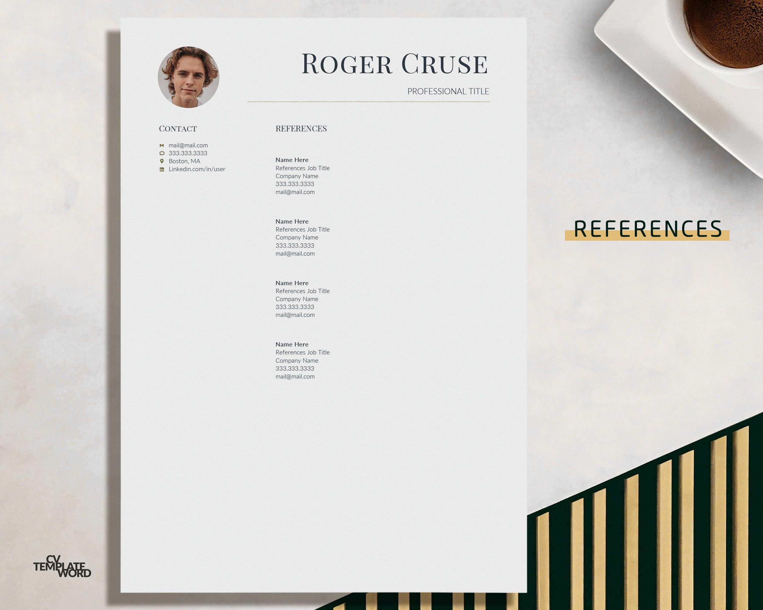 Resume Template, Sleek Cv Template Word, Professional CEO Executive ...