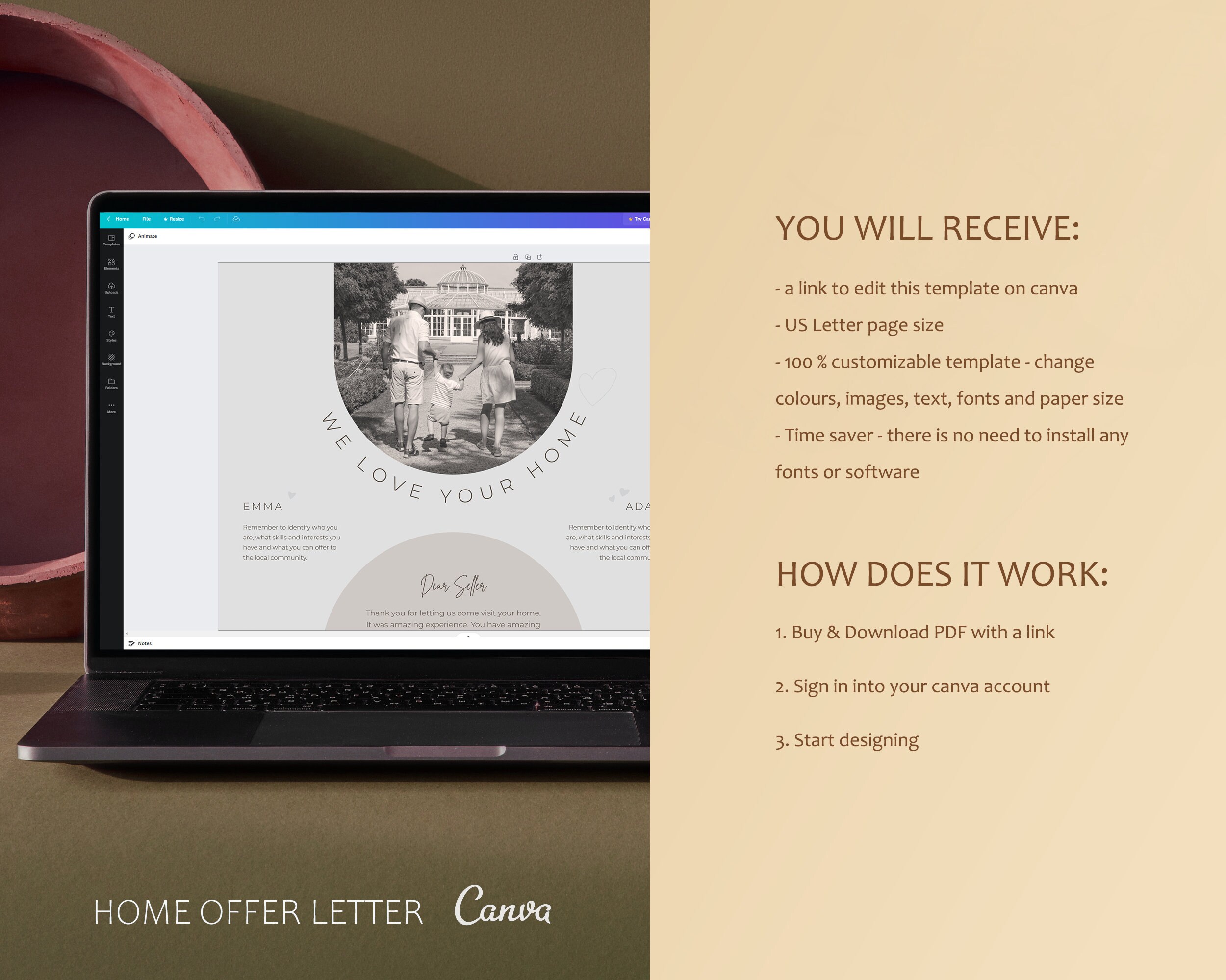 Home Offer Letter Template Classy Note to Seller Creative - Etsy