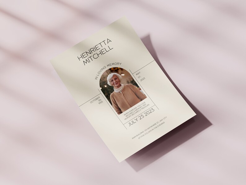 Classy Funeral Program Template Simple Funeral Memorial - Etsy