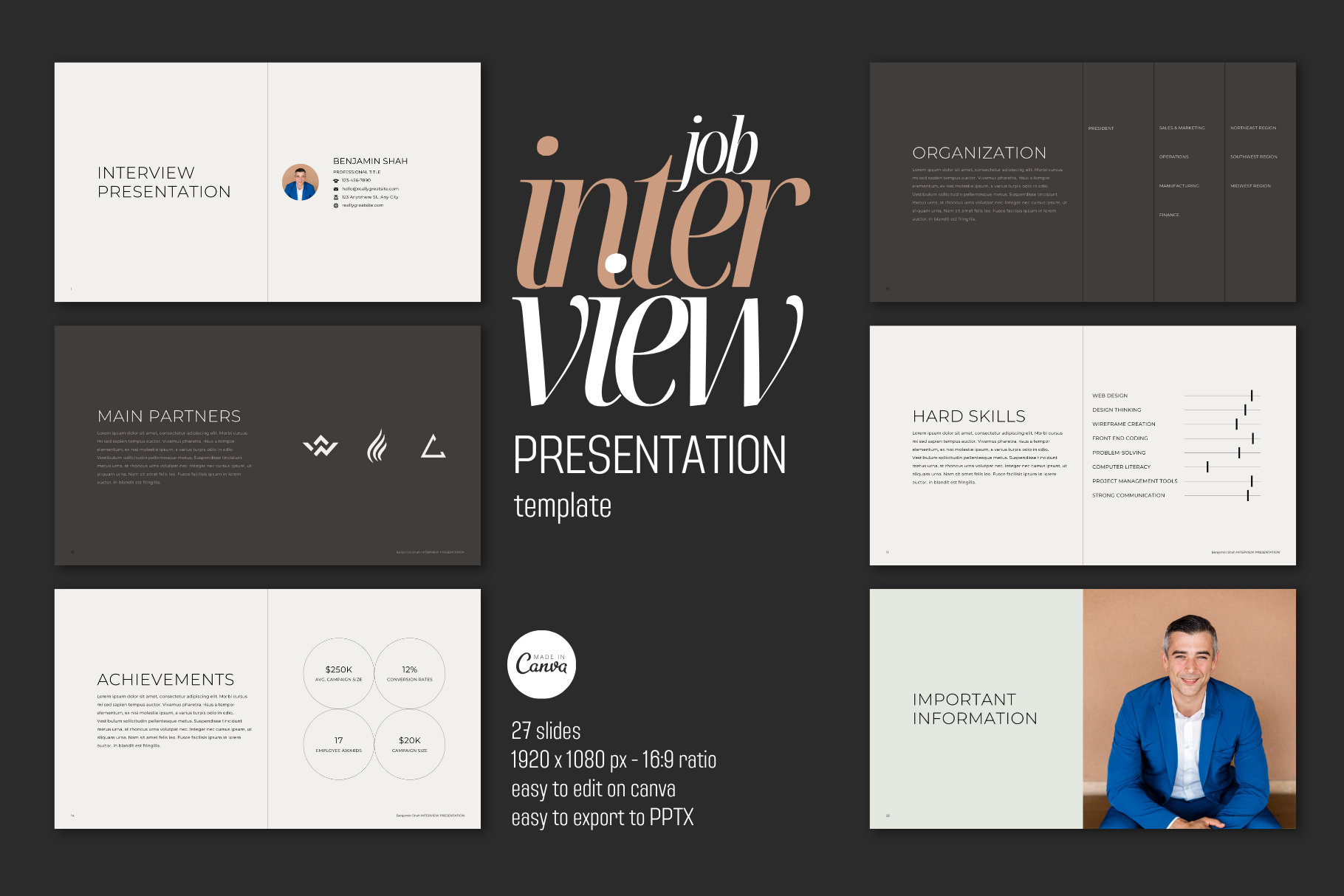 Job Interview Presentation Canva Template - Etsy